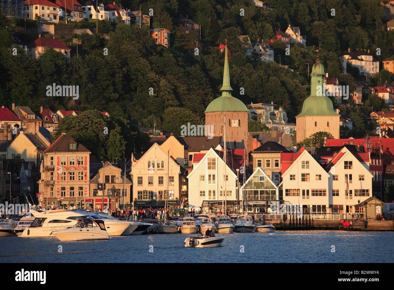 Norway Bergen skyline general view harbour panorama Stock Photo - Alamy