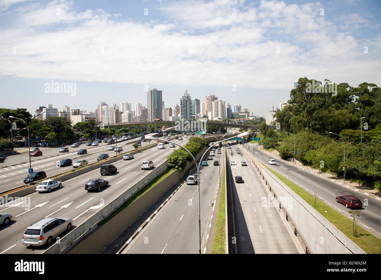 Sao Paulo Traffic and skyline, Brazil Stock Photo - Alamy