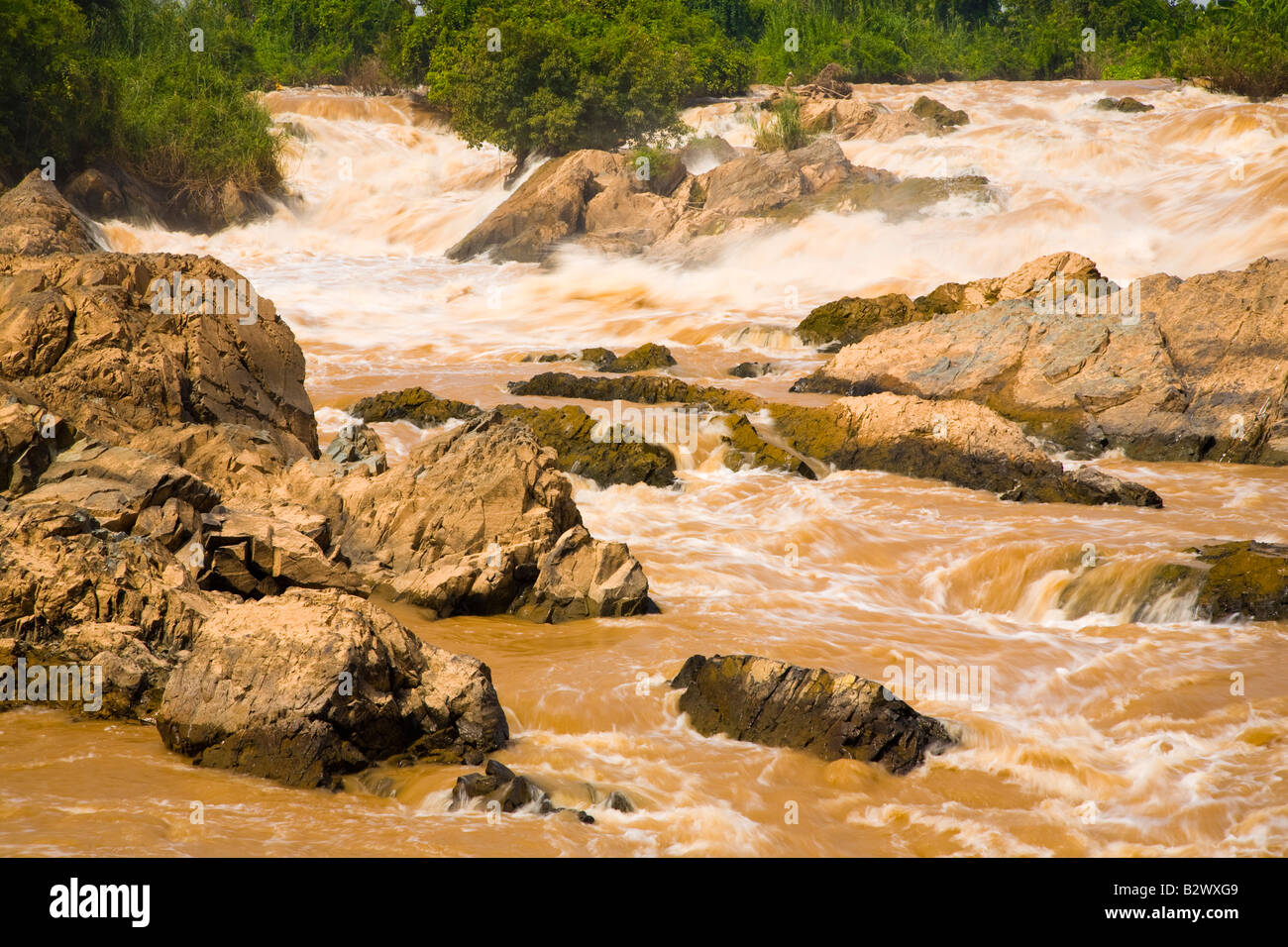 Laos Si Phan Don Four Thousand Islands Don Khon The Mekong River near ...