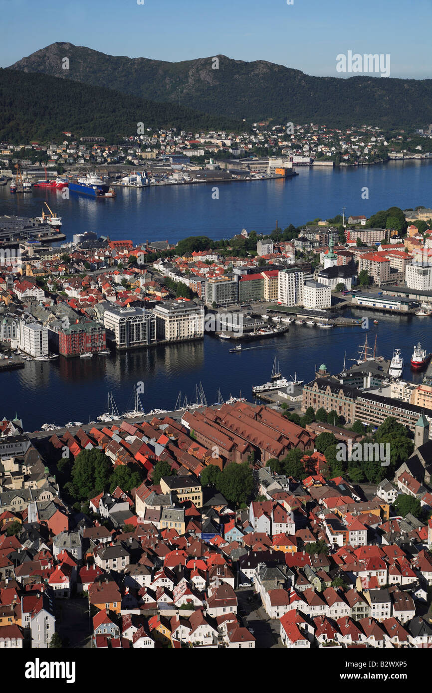 Norway Bergen general aerial view Stock Photo - Alamy