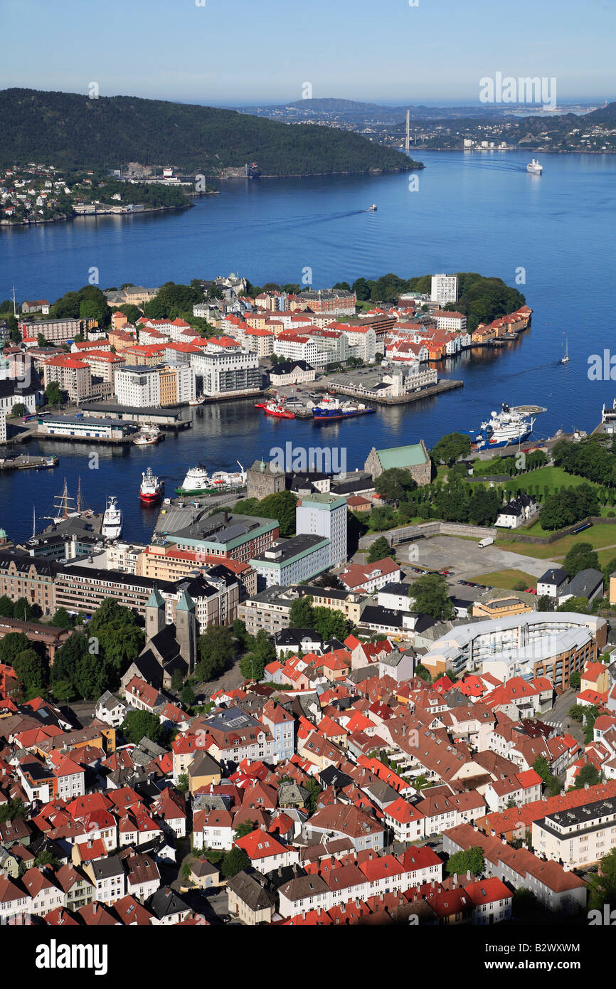 Norway Bergen general aerial view Stock Photo - Alamy
