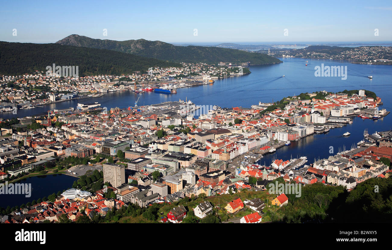 Norway Bergen general aerial view Stock Photo - Alamy