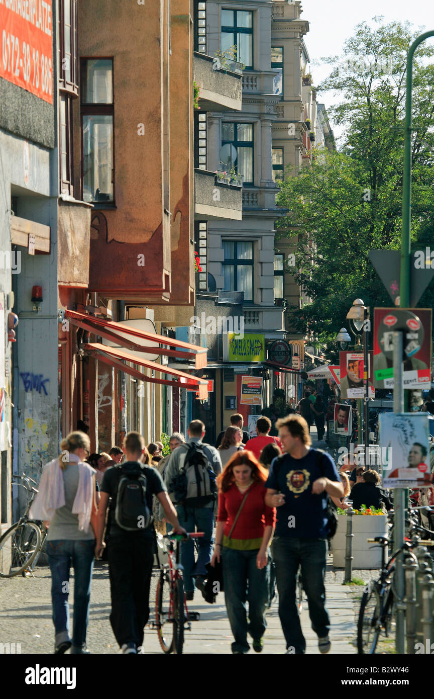 Young people at the Falkenstein street, Berlin, Germany Stock Photo - Alamy