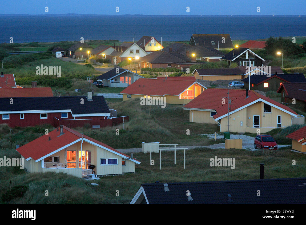 Summer residential area in Hvide Sande, Denmark Stock Photo - Alamy