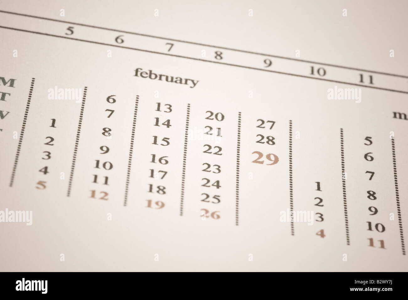 White paper with calendar of any month Stock Photo - Alamy