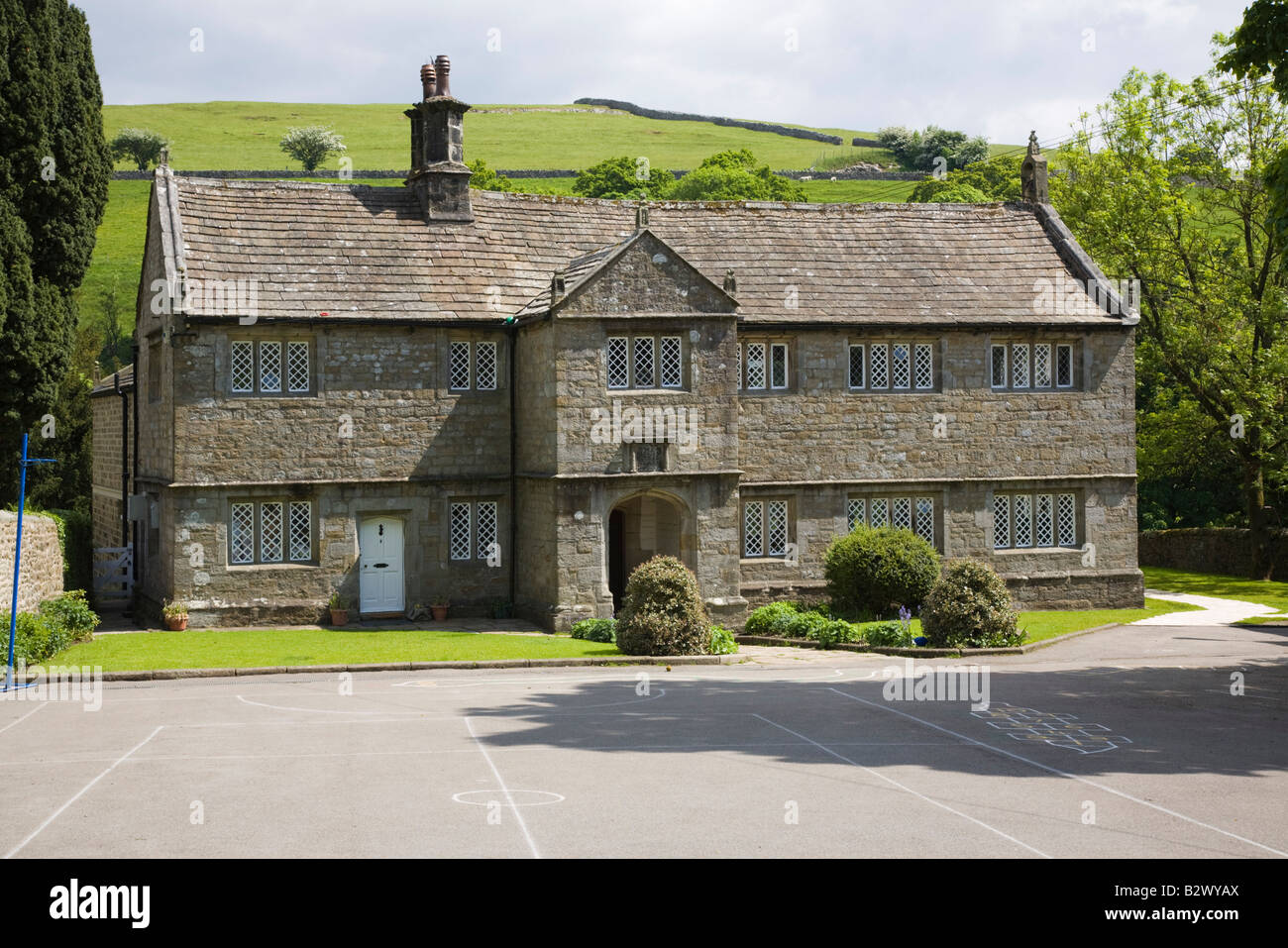 Burnsall V A Primary School front view across playground Burnsall ...