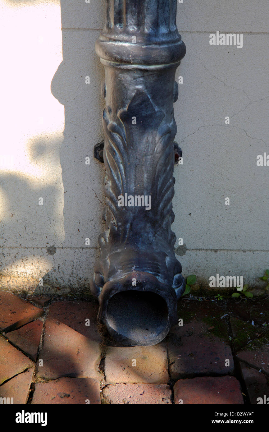 OLD BRASS GUTTER PIPE IN SAVANNAH GEORGIA USA Stock Photo - Alamy