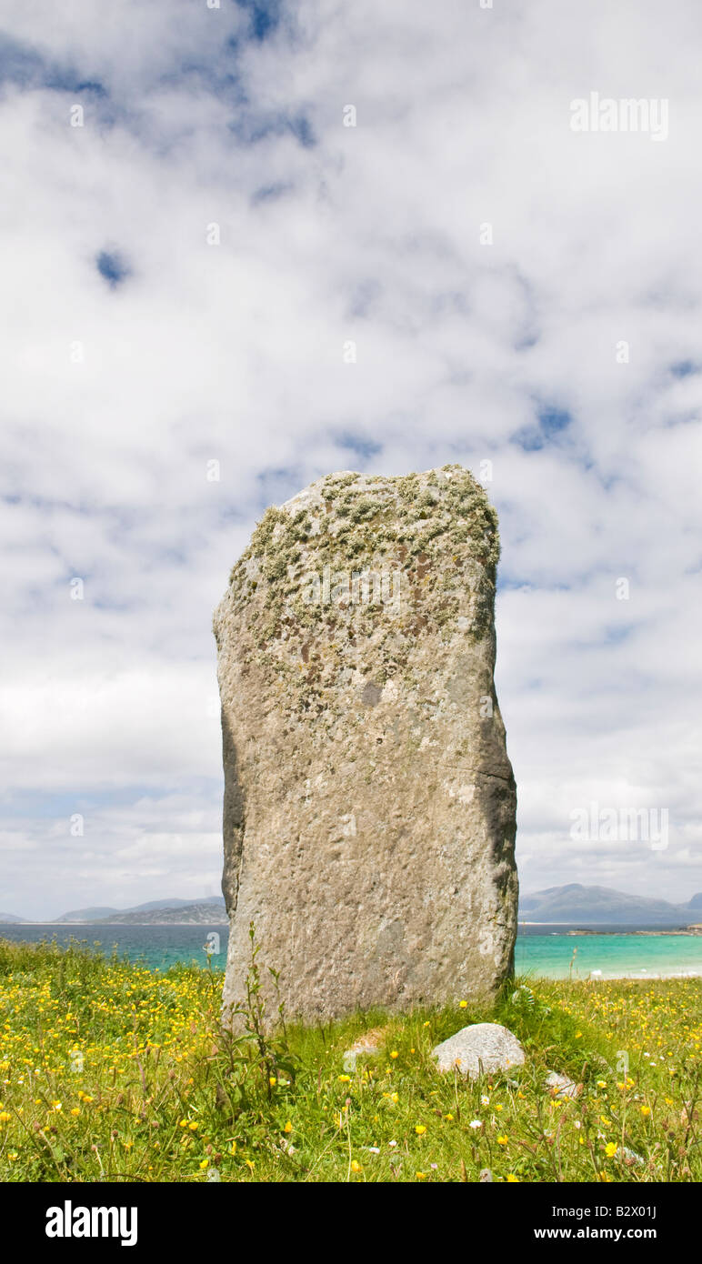 Standing Stone near Borve beach, Isle of Harris, Hebrides, Scotland, UK ...