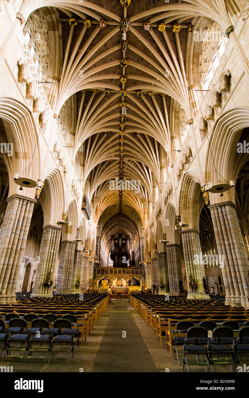 Exeter Cathedral interior Stock Photo - Alamy