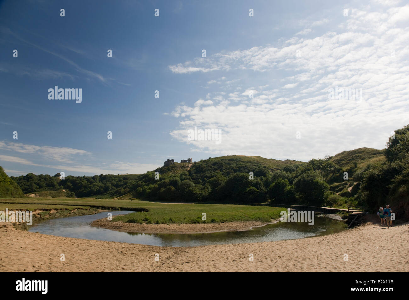 Pennard Burrows in Threecliffs Bay Gower Stock Photo - Alamy