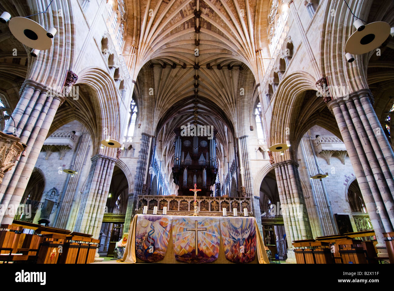 Exeter Cathedral interior Stock Photo - Alamy