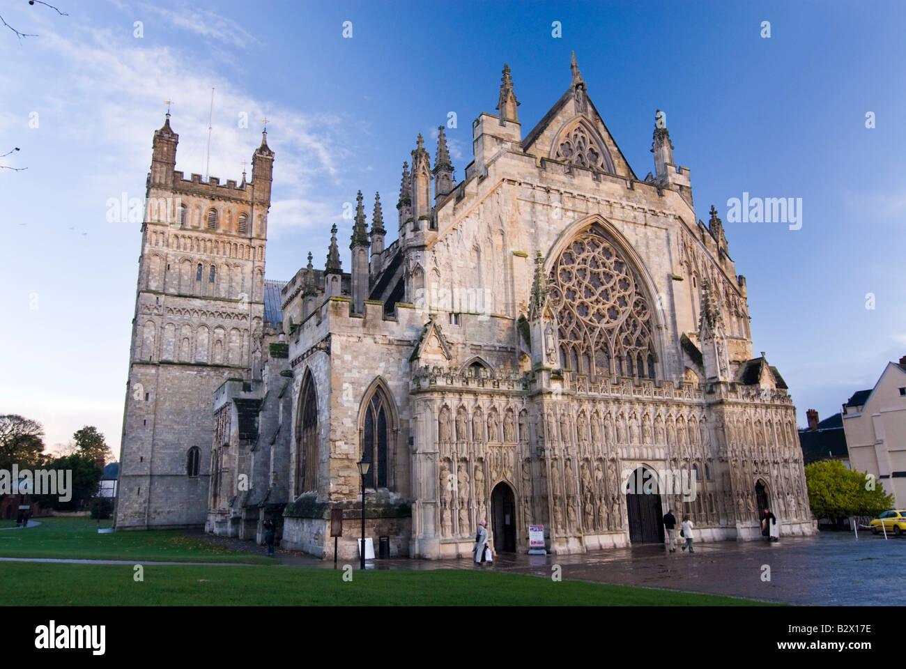 Exeter Cathedral exterior Stock Photo - Alamy