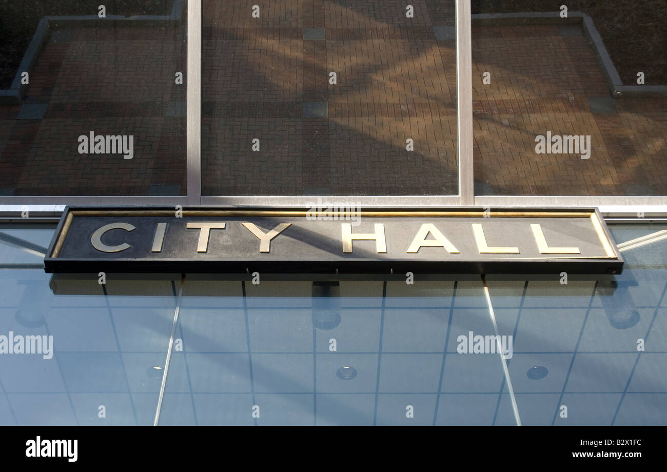 city hall sign in quincy massachusetts usa Stock Photo - Alamy