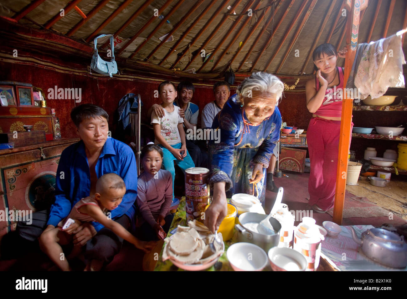 Mongolian family dinner hi-res stock photography and images - Alamy
