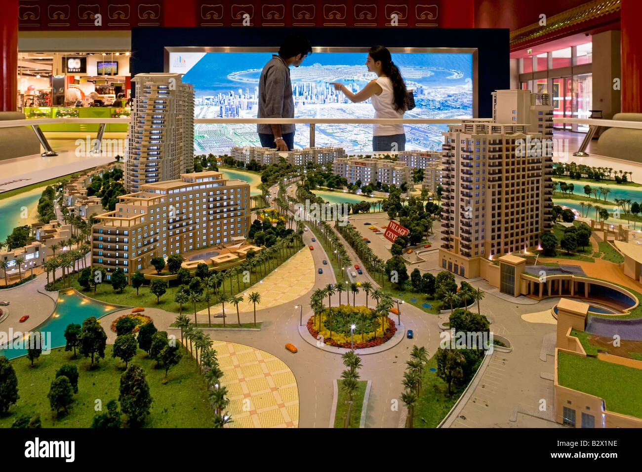 United Arab Emirates Dubai model showing new building developments ...