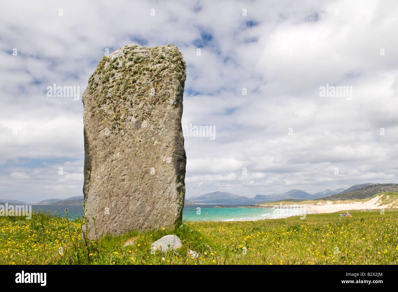 Standing Stone near Borve beach, Isle of Harris, Hebrides, Scotland, UK ...