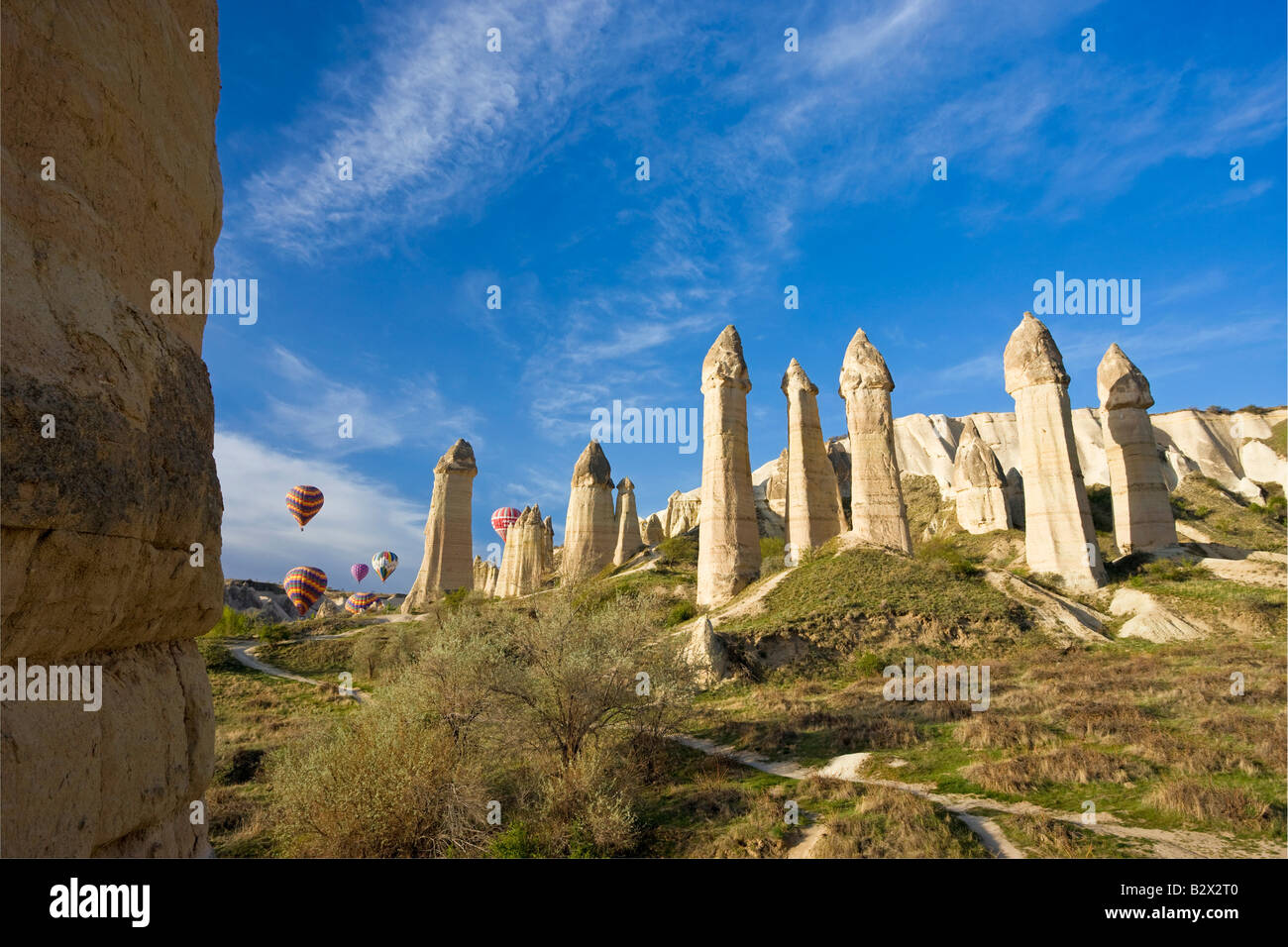 Hot Air Balloon over the Phallic pillars known as Fairy Chimneys in the ...