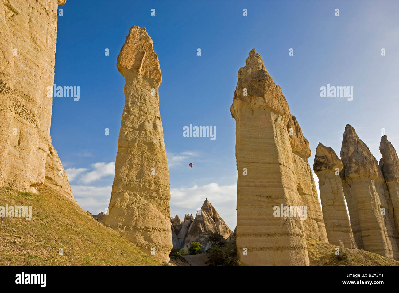 Hot Air Balloon over the Phallic pillars known as Fairy Chimneys in the ...