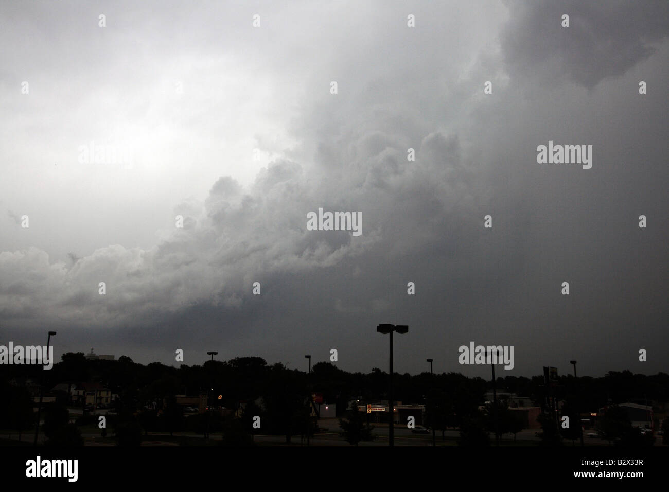 Trailing edge of a small but powerful squall line thunderstorm Stock ...