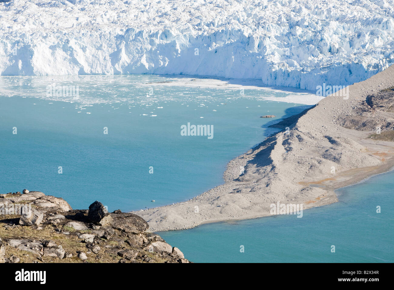 Eqip Sermia on the west Greenland coast north of Ilulissat showing the ...