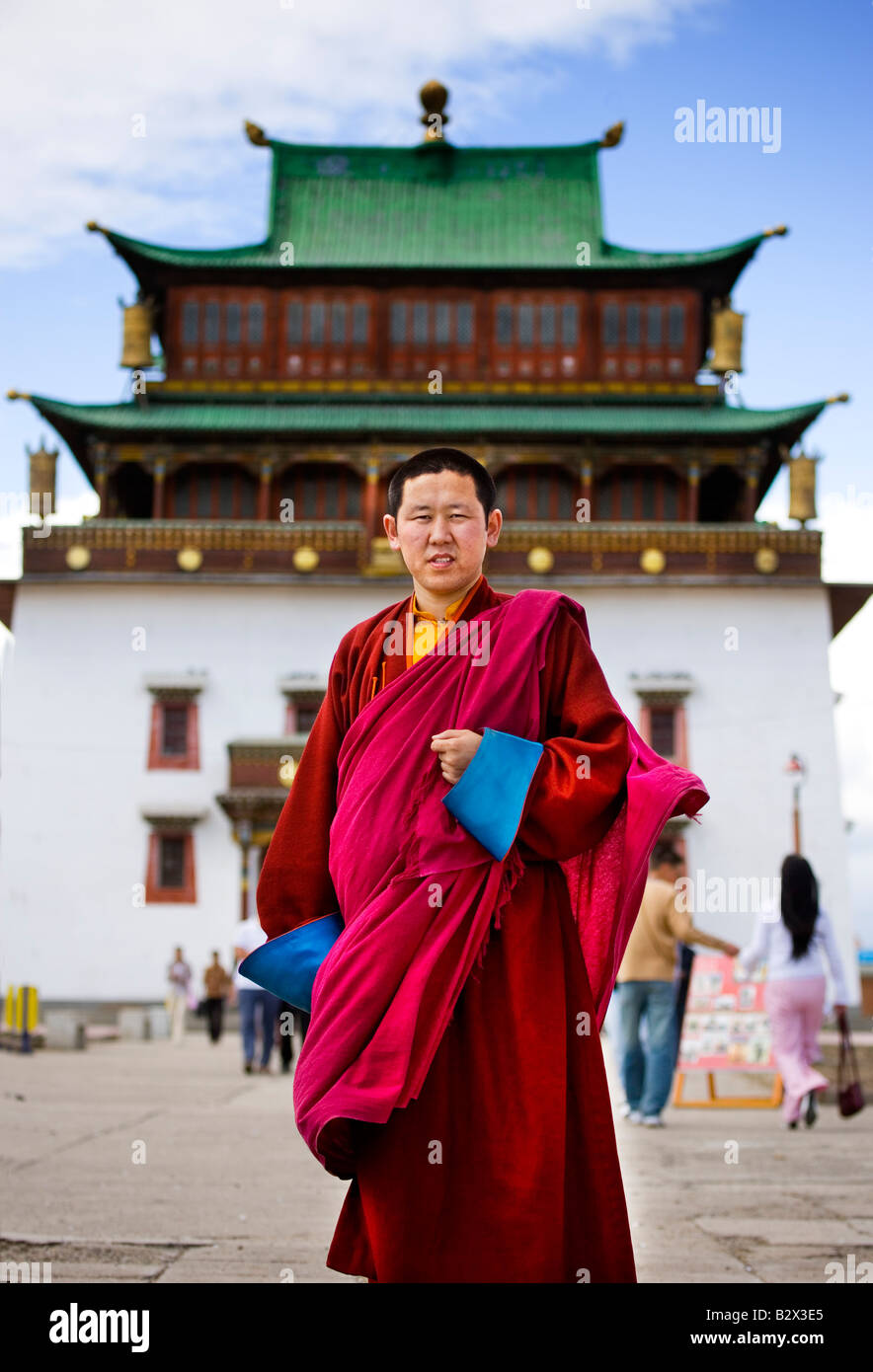 Buddhist monk, Gandan Monastery, Mongolia Stock Photo - Alamy