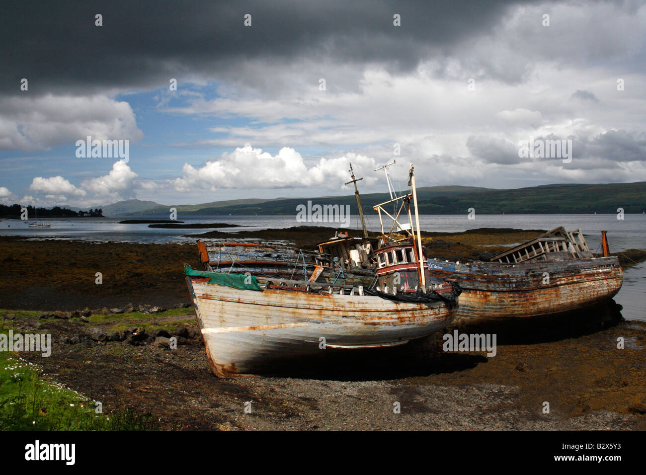 SALEN BAY FROM THE ISLE OF MULL. WESTERN ISLES. SCOTLAND. UK Stock ...