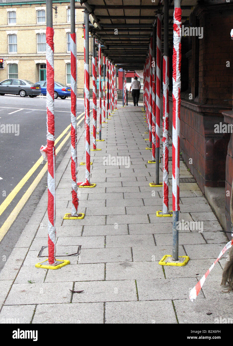 Scaffolding, support, gantry, building works, repaired, pedestrian ...