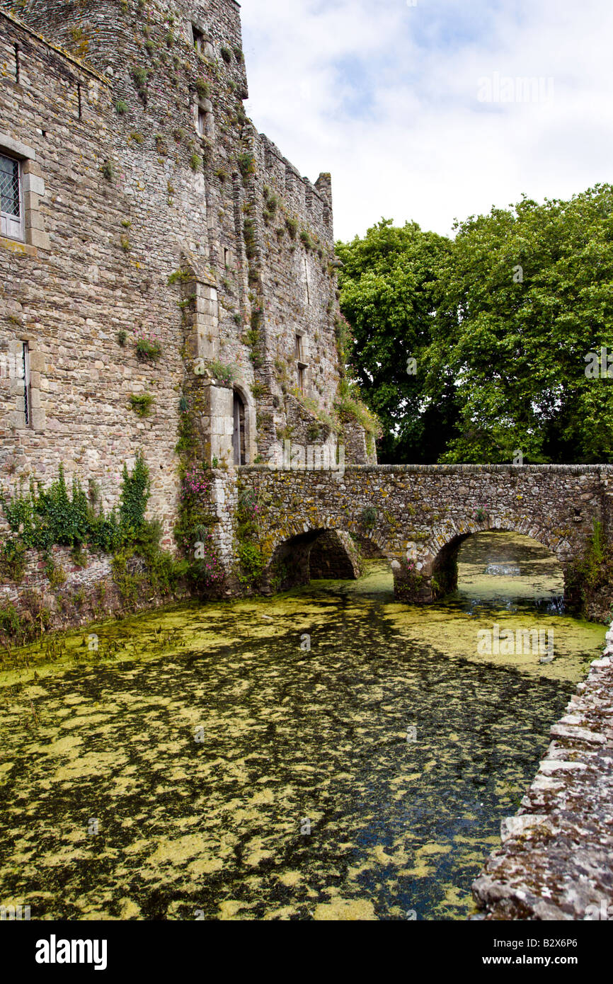 Bridge over moat, Pirou Castle, Normandy, France Stock Photo - Alamy