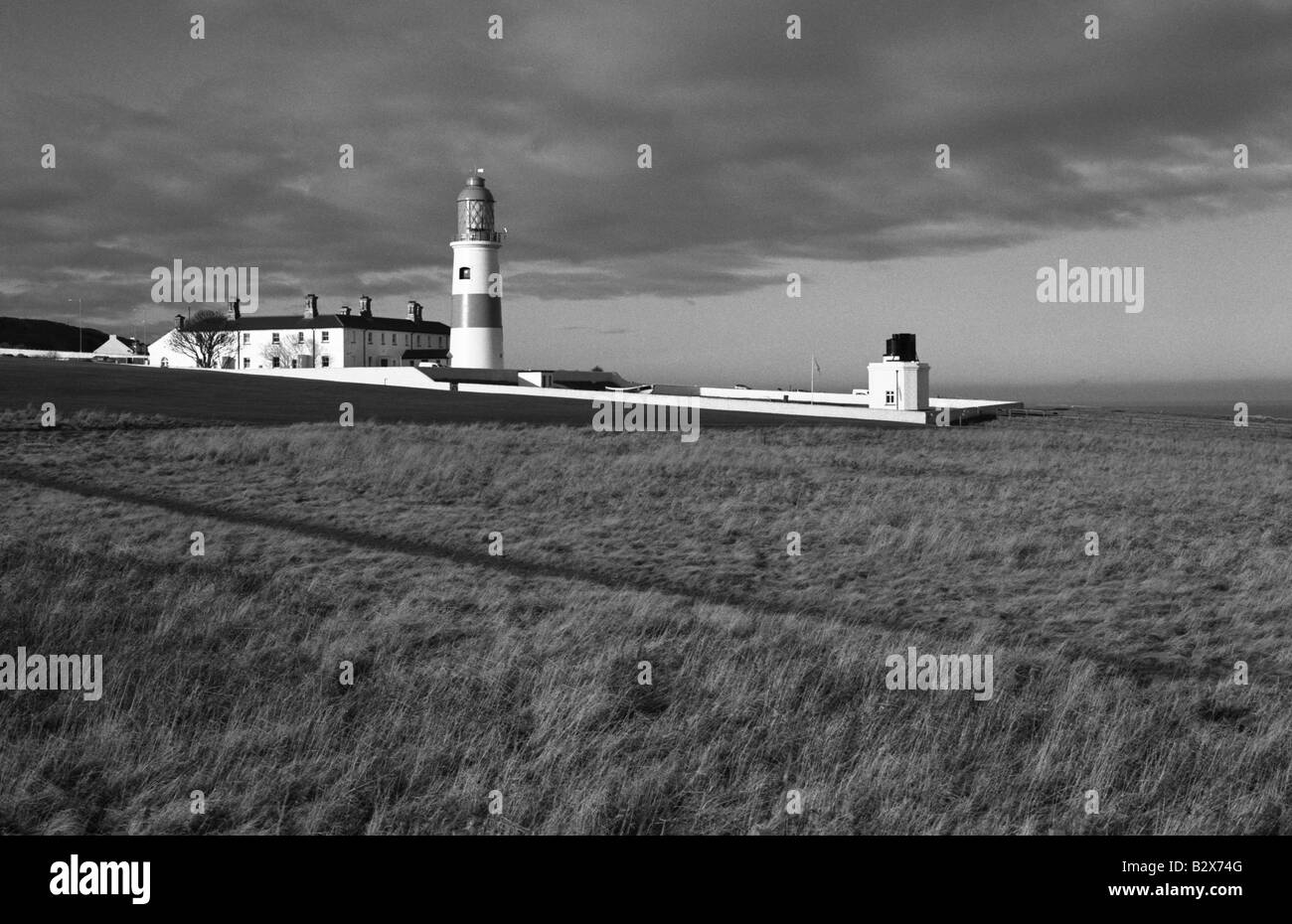 Souter Lighthouse buildings and foghorn, north east England, UK Stock ...