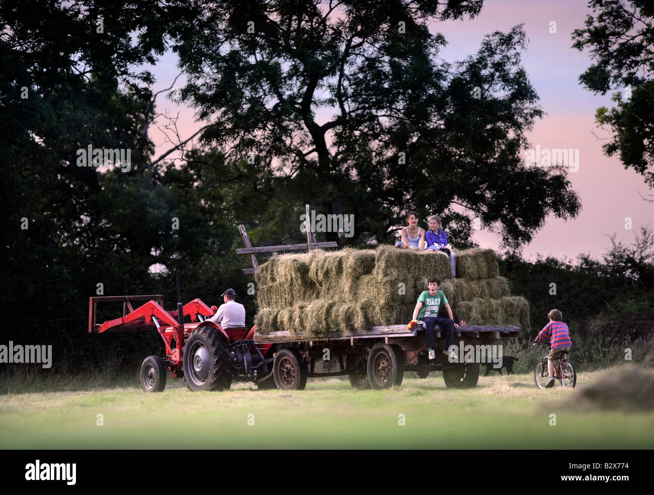 Farming uk and family and hay bale hi-res stock photography and images ...