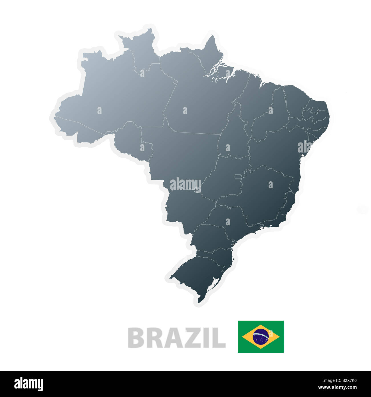 Brazil states map hi-res stock photography and images - Alamy