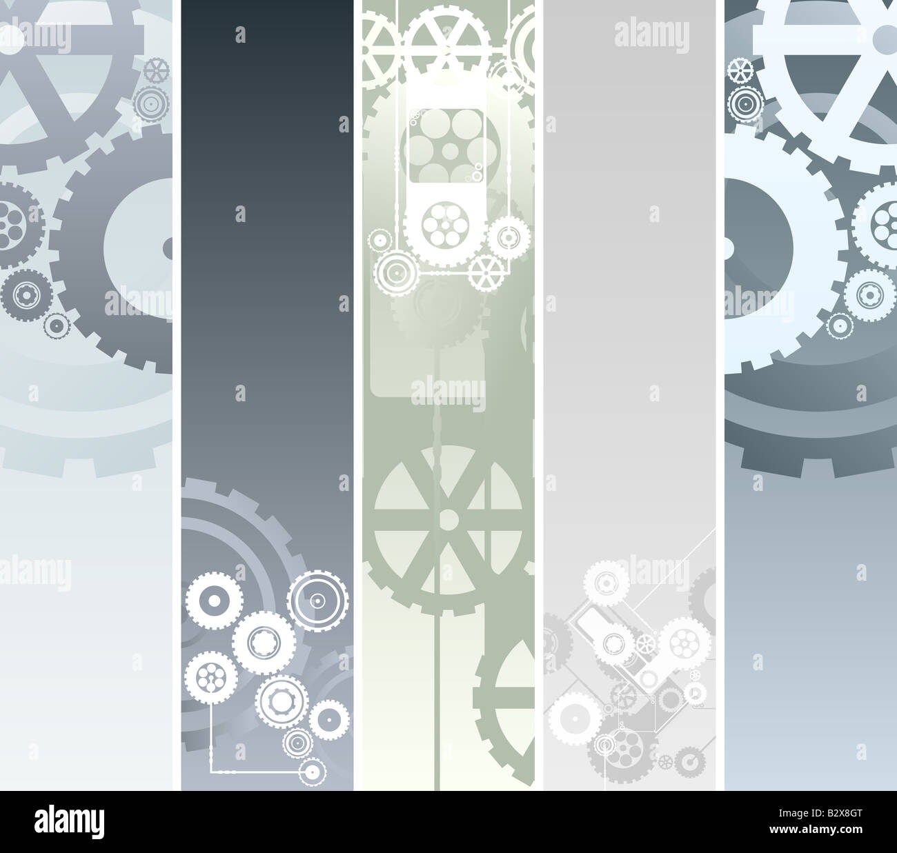 Set of horizontal banners gear hi-res stock photography and images - Alamy