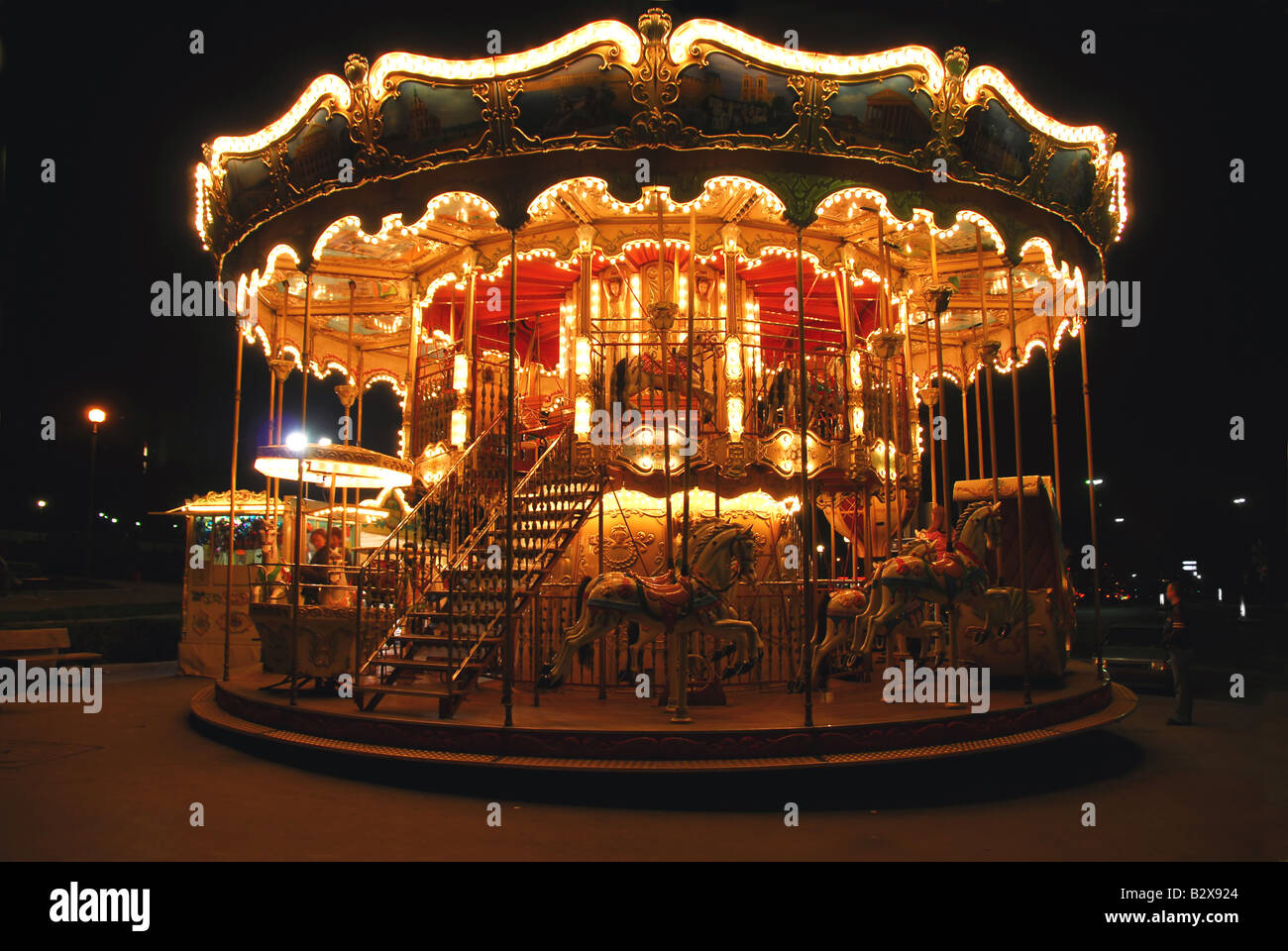 Night scene beautiful carousel horses hi-res stock photography and ...