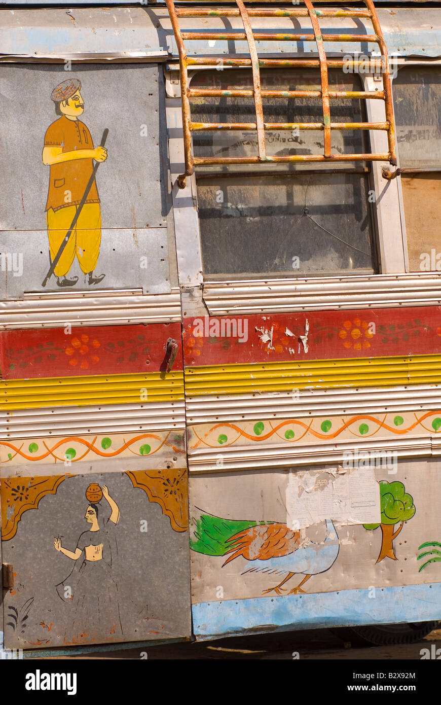 Close up of old bus, Jaisalmer, Rajasthan, India, Subcontinent, Asia ...