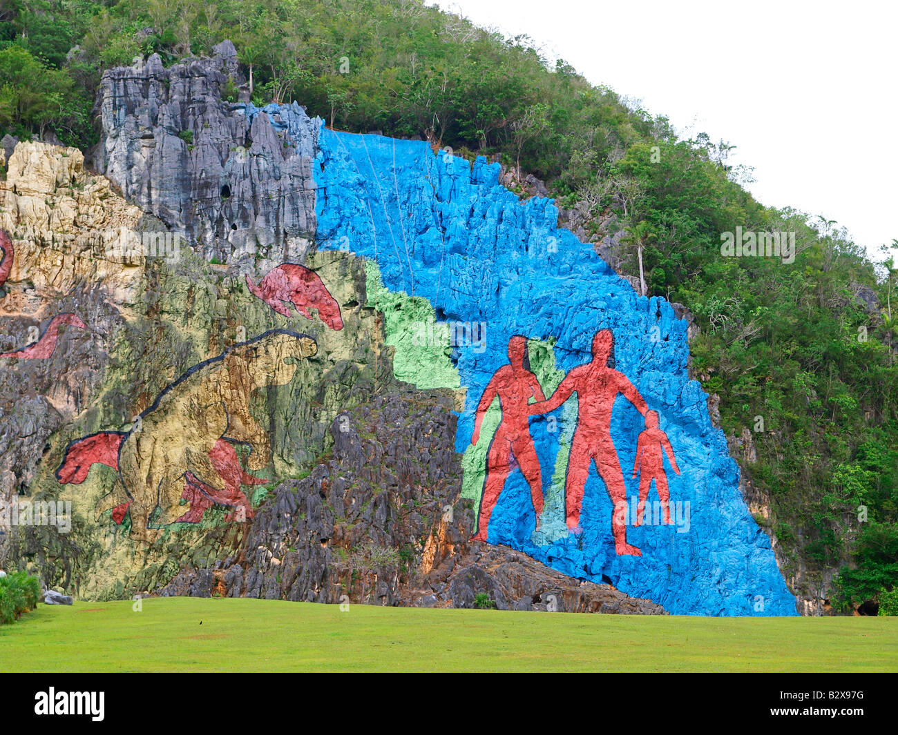 Cuba, rocks painted with prehistoric motives Stock Photo - Alamy
