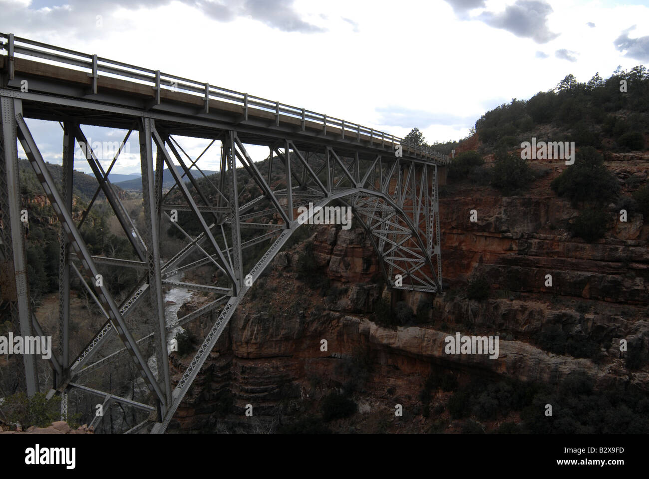 The Midgley Bridge over Oak Creek Canyon near Sedona Arizona Stock ...