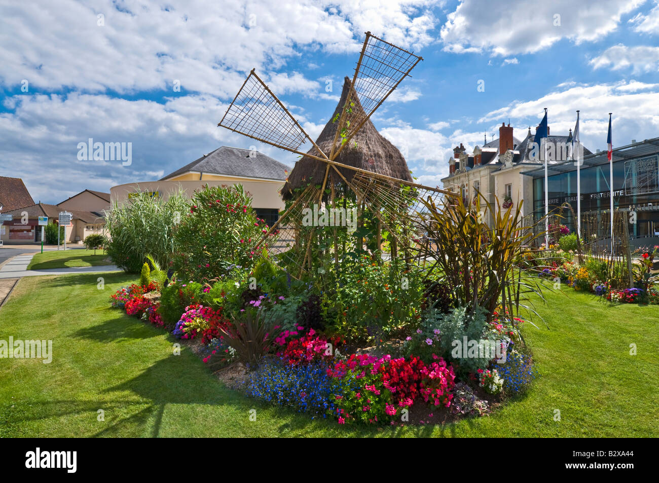 Council garden windmill, Cenon-sur-Vienne, Vienne, France Stock Photo ...