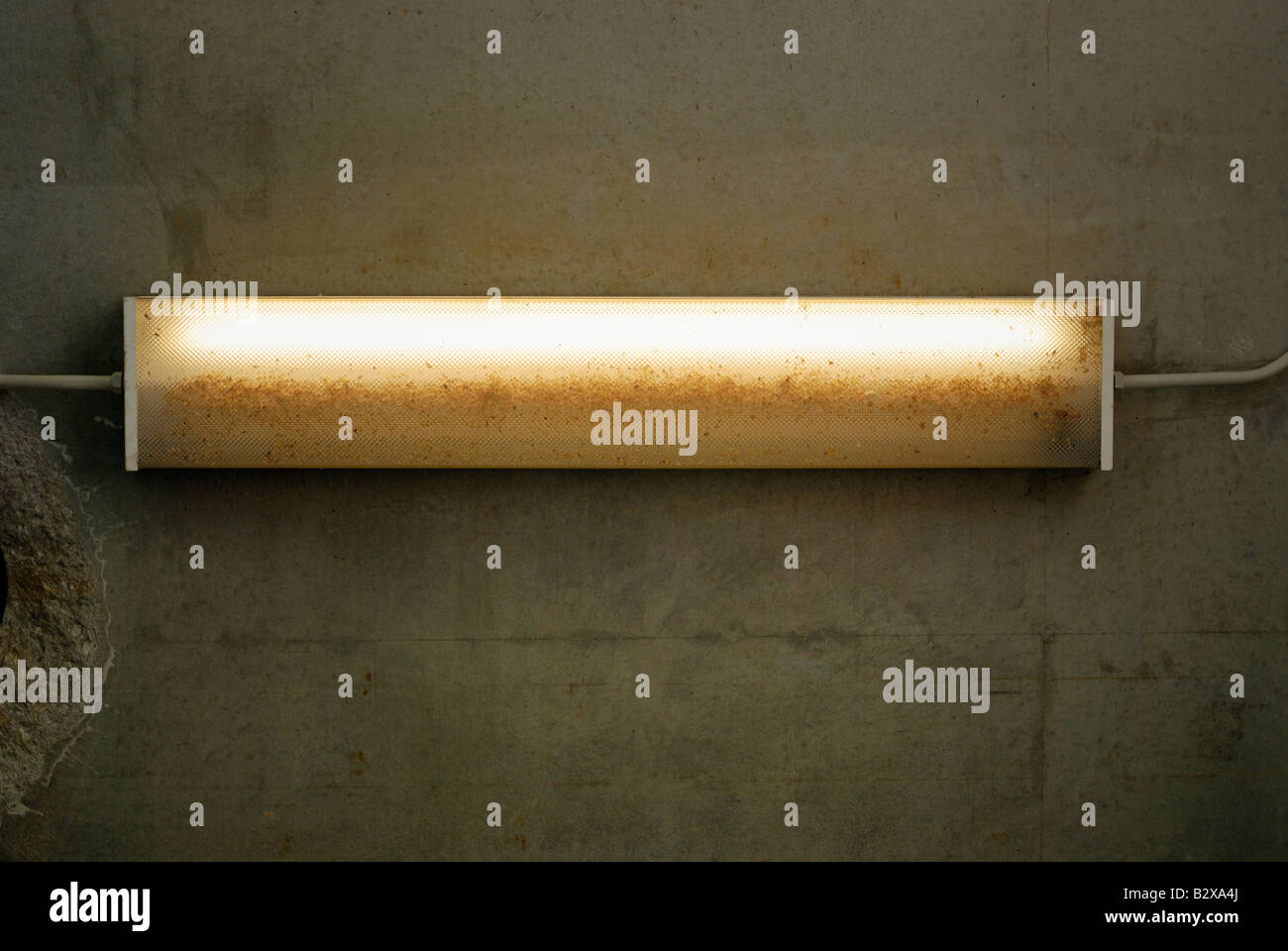 Dirty flourescent light fixture Stock Photo - Alamy