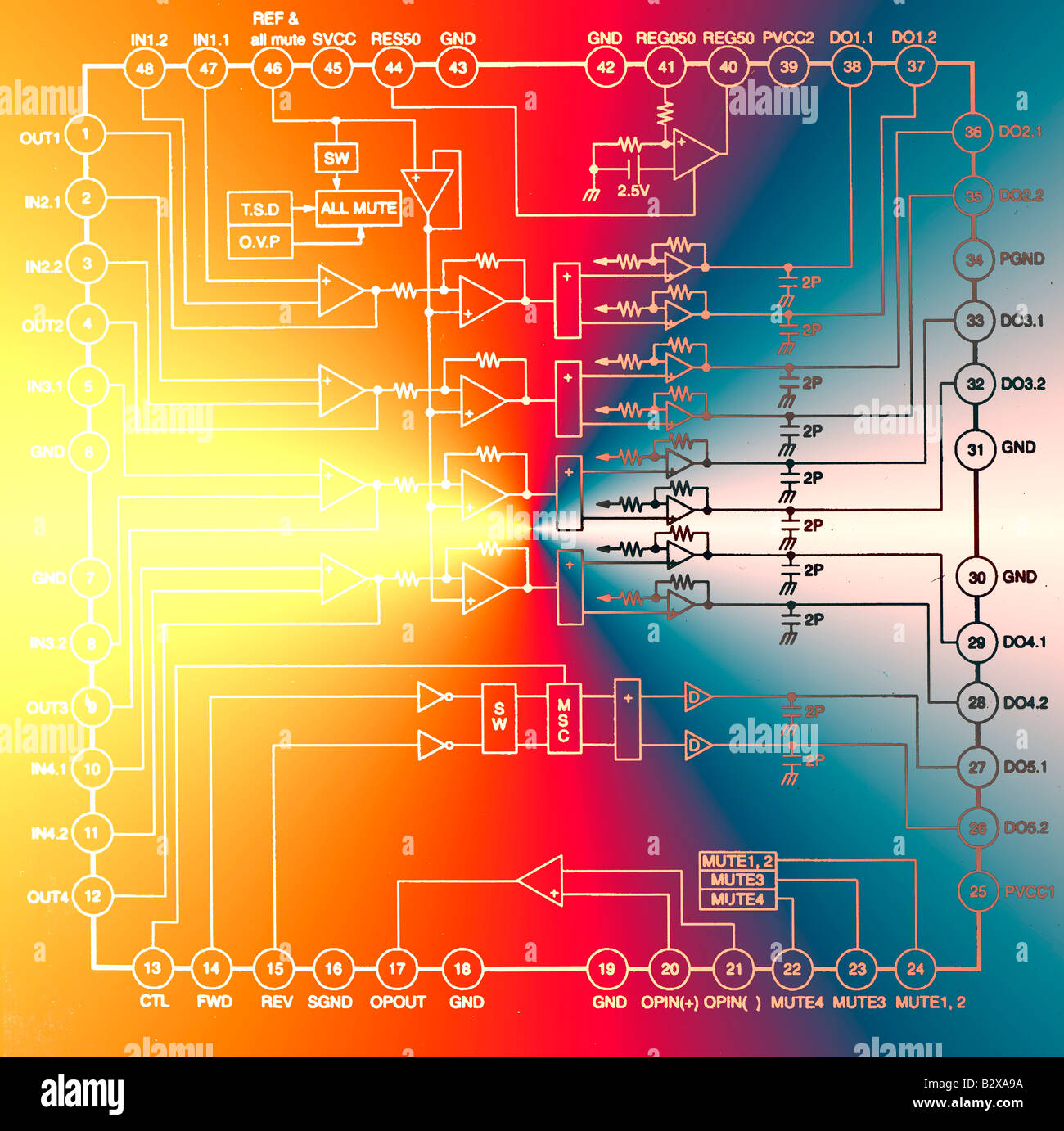 electronic video diagram digitally altered Stock Photo - Alamy