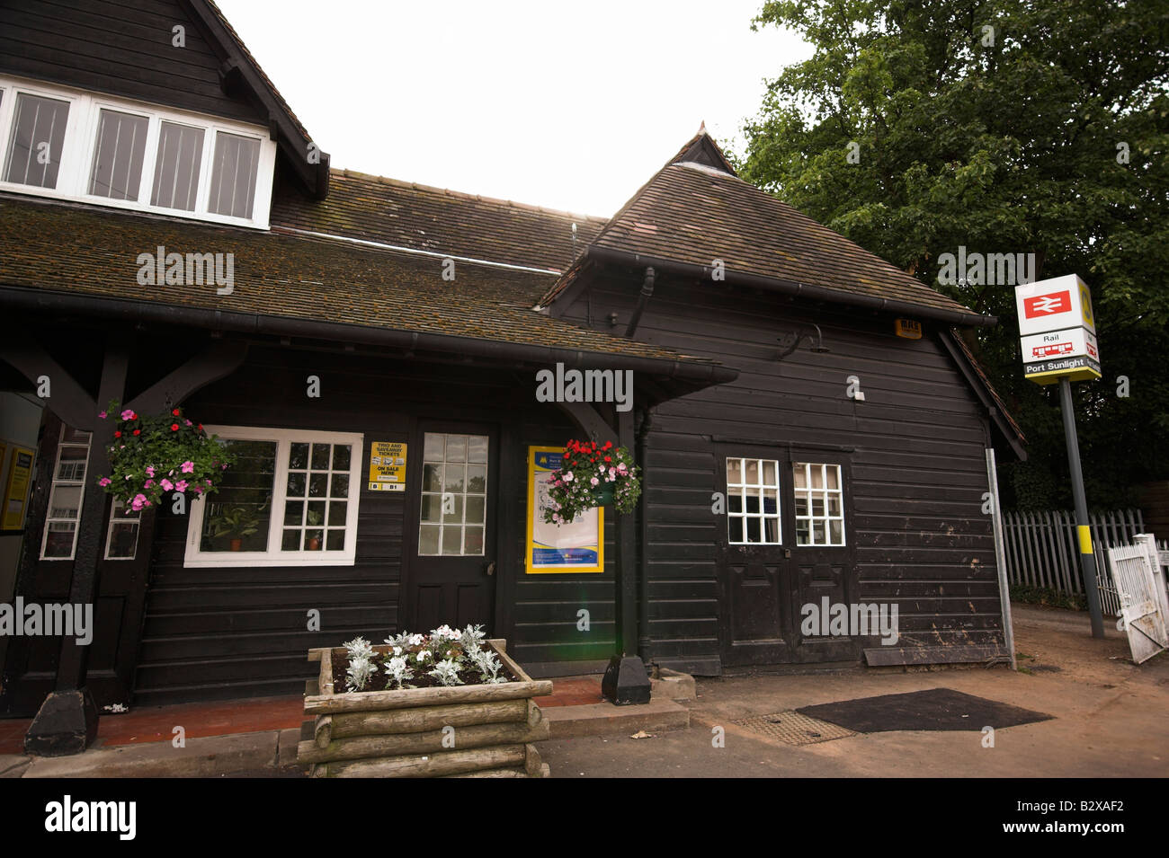 Train station, Port Sunlight, Model Village, Wirral, Merseyside, UK ...