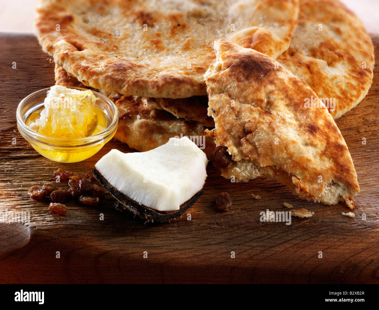 Peshwari Naan. coconut sultanas and honey Bread served ready to eat ...