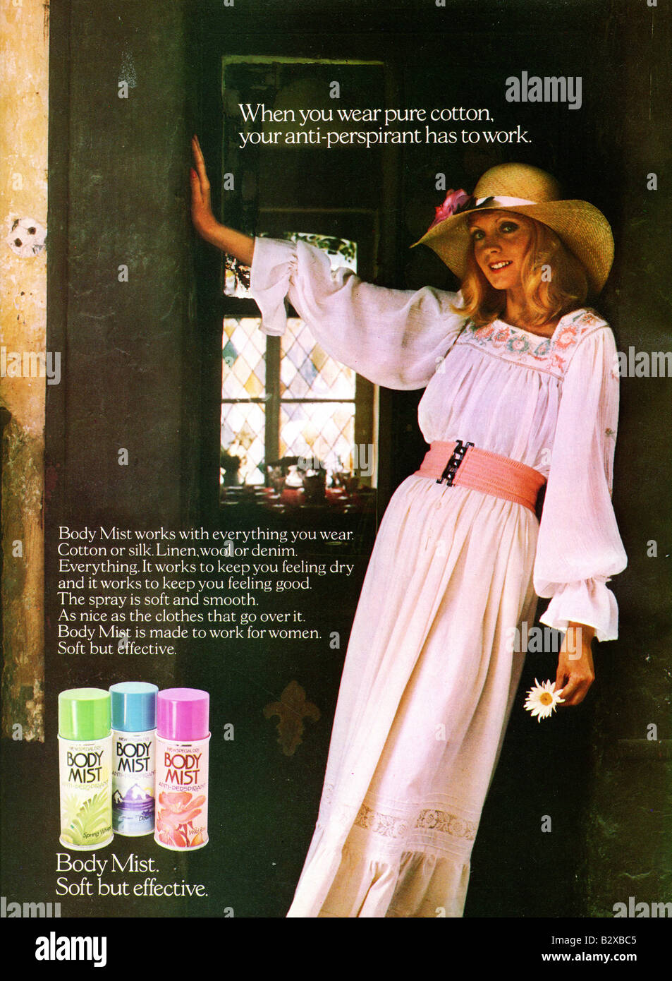 1970s 1975 advertisement for Body Mist Anti-Perspirant . FOR EDITORIAL ...