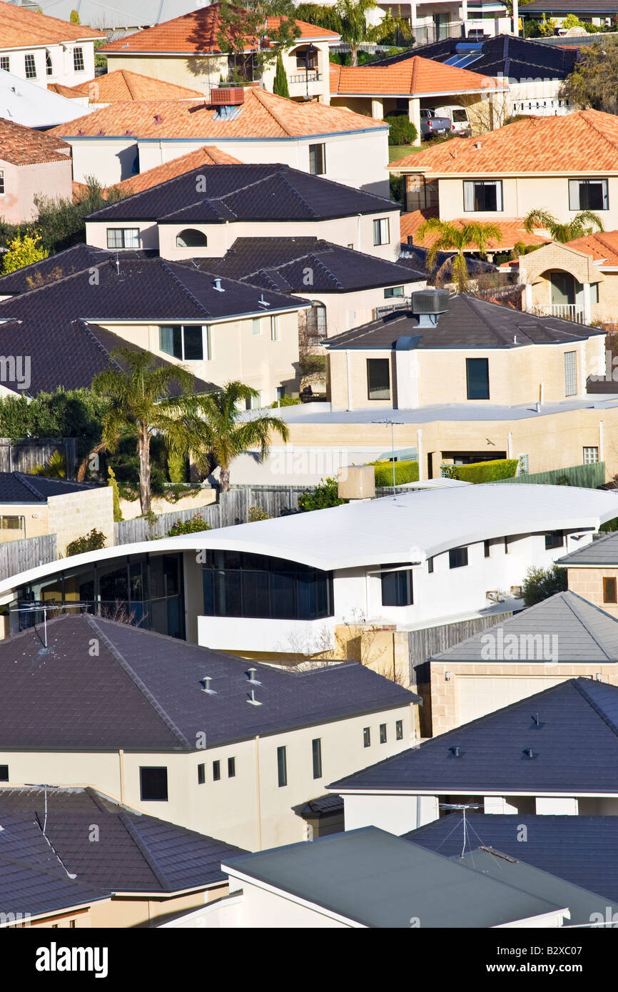 Large modern houses in a new Perth suburb. Western Australia Stock ...