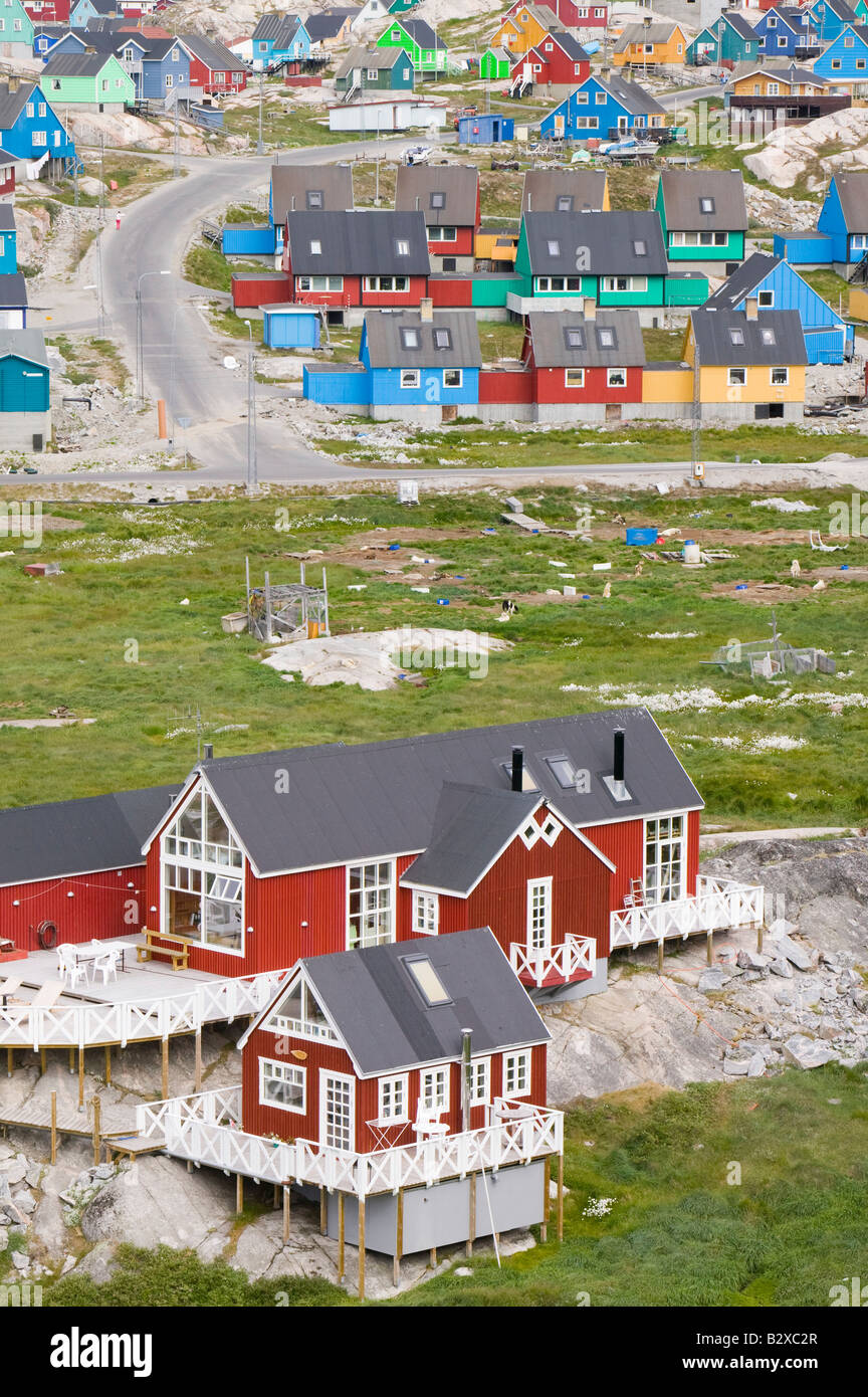 Colourful houses in Ilulissat on Greenland Stock Photo - Alamy