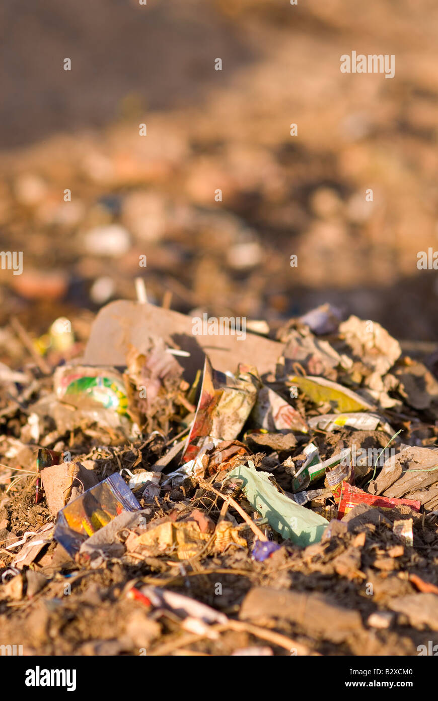 Litter on banks of Yamuna River, Agra City, Uttar Pradesh, India ...