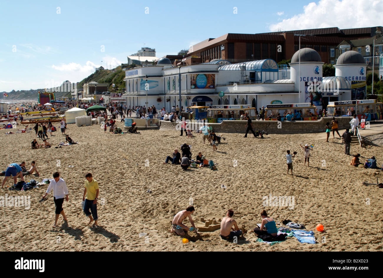 Crowded seaside resort the beach and seafront entertainment at ...