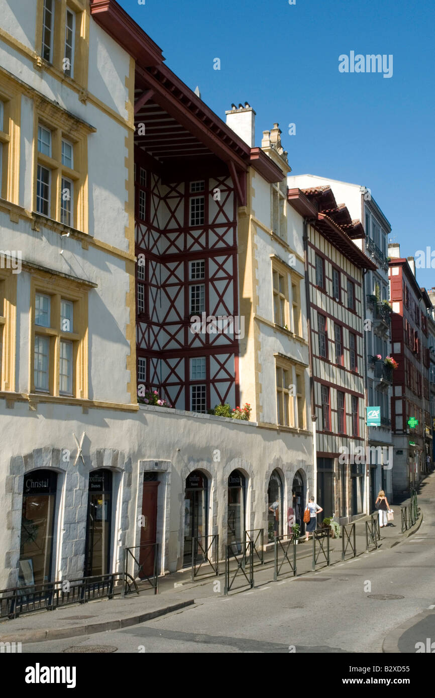 typical basque architecture and colours Bayonne Aquitaine France Stock ...