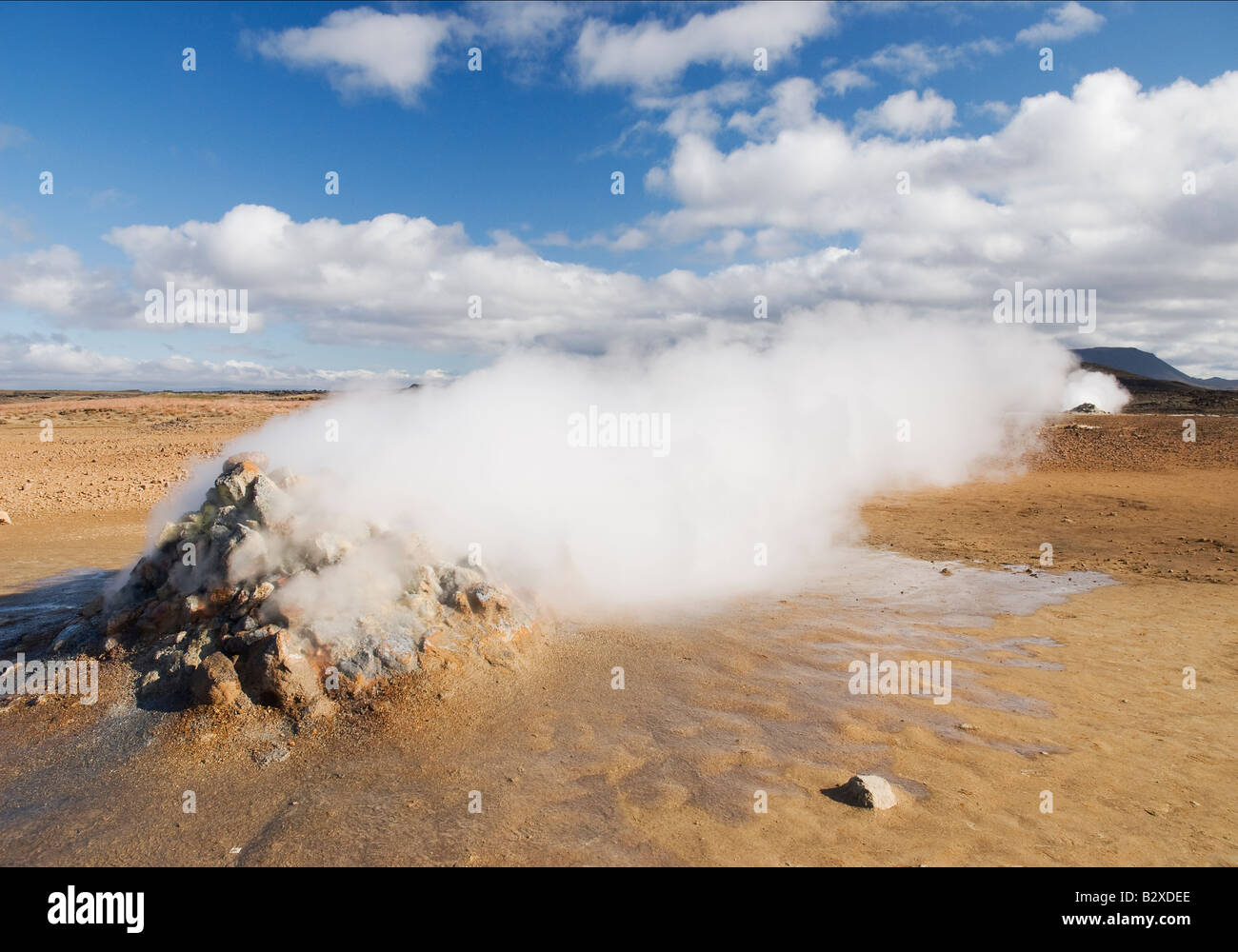 Geothermal steam vent in Iceland, Europe, horizontal Stock Photo - Alamy