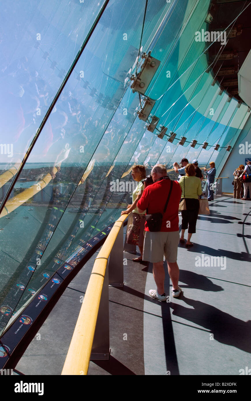A view from inside the Spinnaker Tower viewing platform, Gunwharf Quays ...