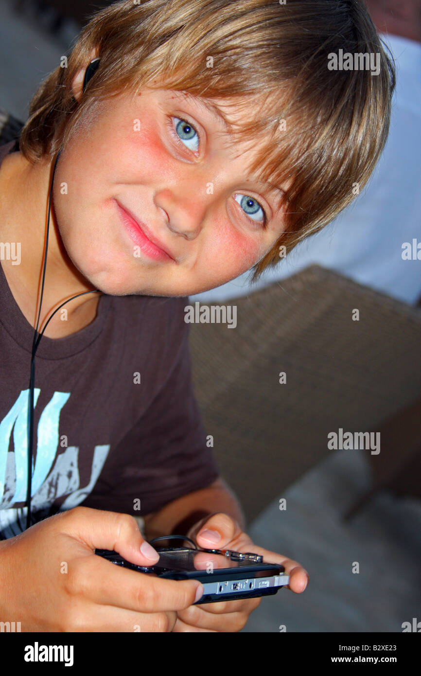 Boy with psp Stock Photo - Alamy